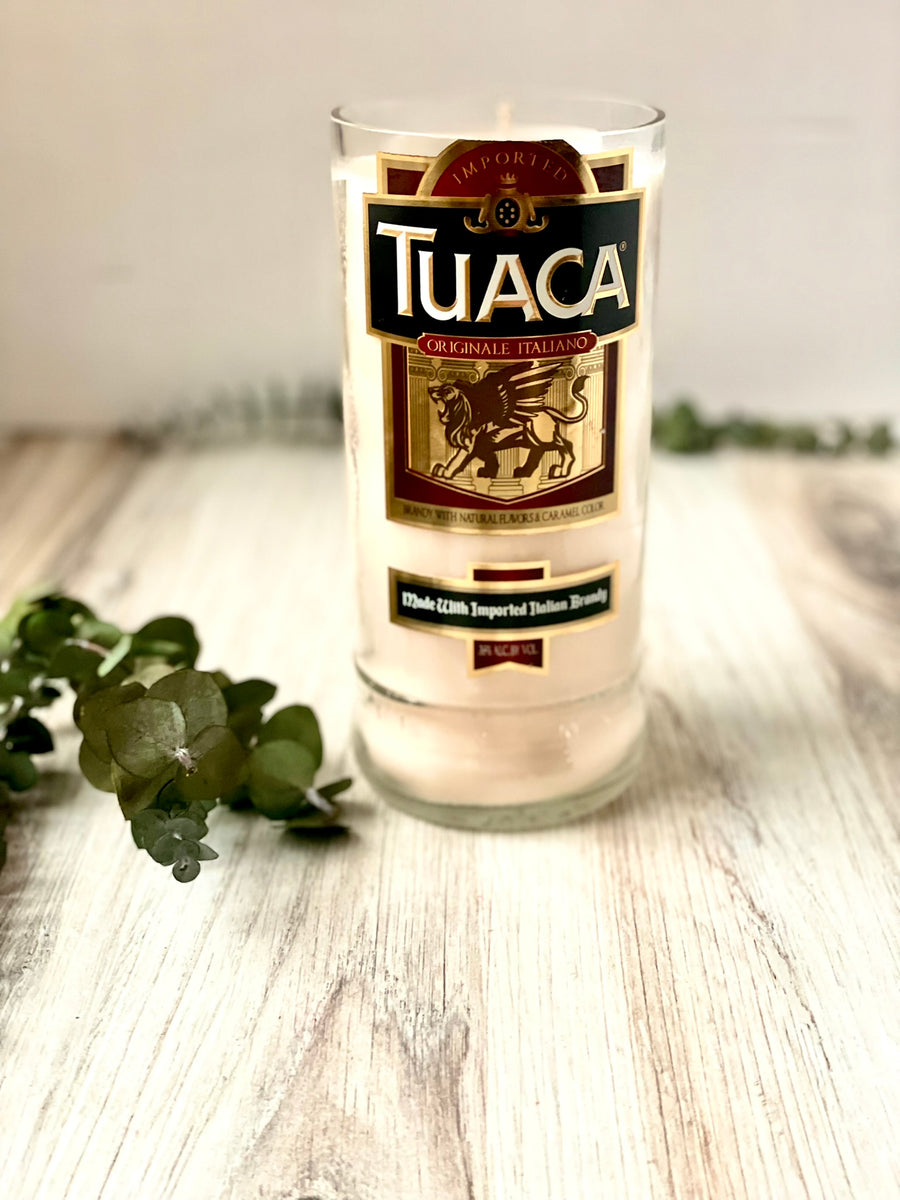 Italian Liqueur candle - Tuaca bottle - liquor bottle candle - soy wax ...