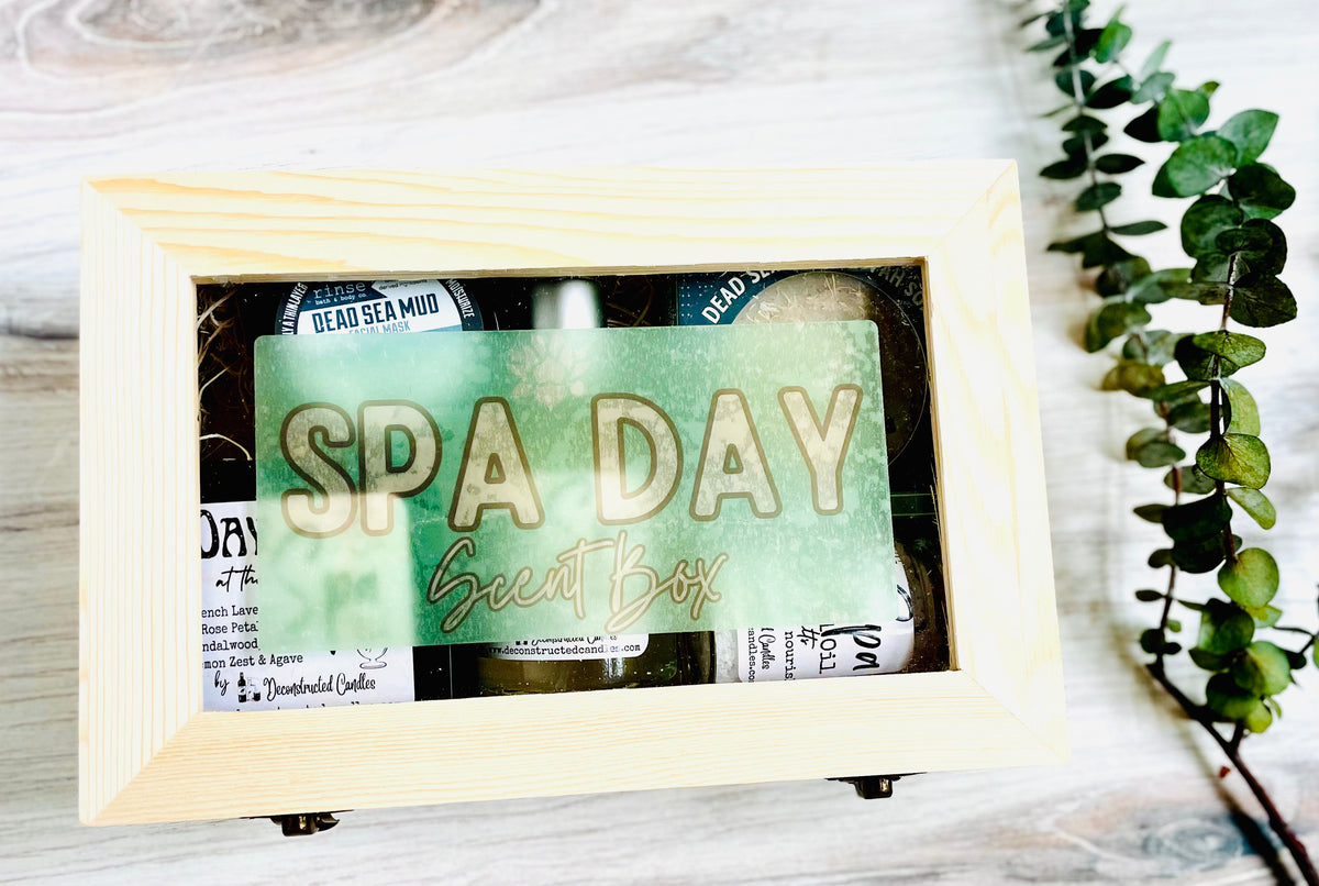 “Spa Day” Deluxe Wooden Gift Box - Scent Box - Bath & Beauty gift set ...